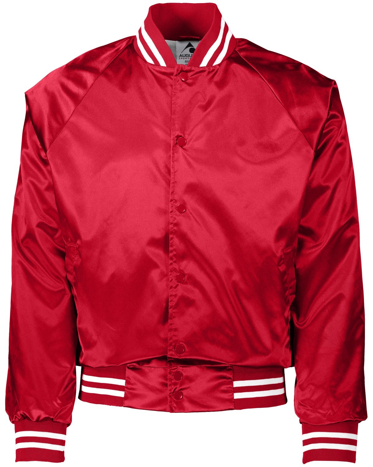 Augusta Sportswear 3610 Unisex Striped Trim Satin Baseball Jacket