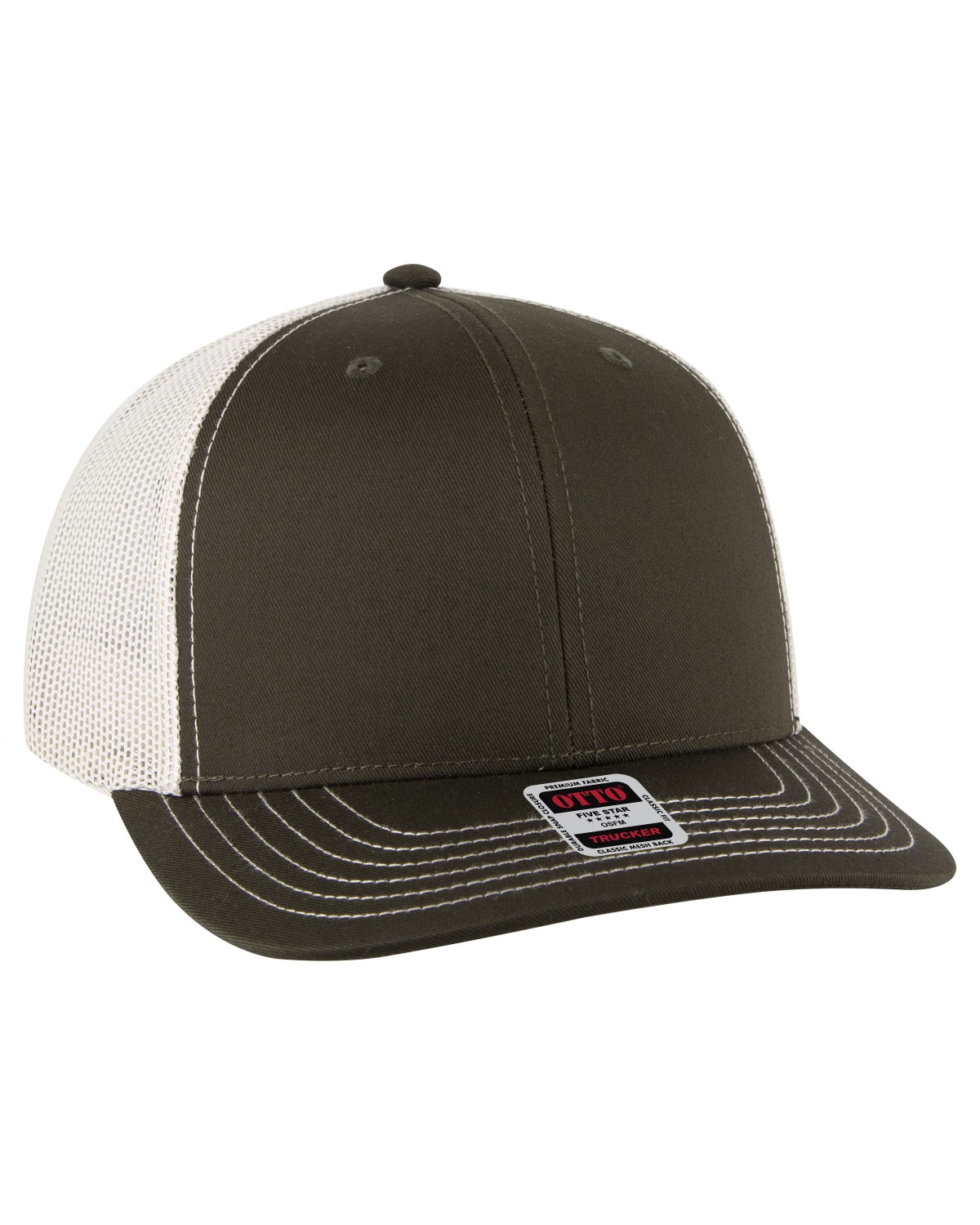 OTTO Cap 112-1 6 Panel Mid Profile Mesh Back Trucker Hat