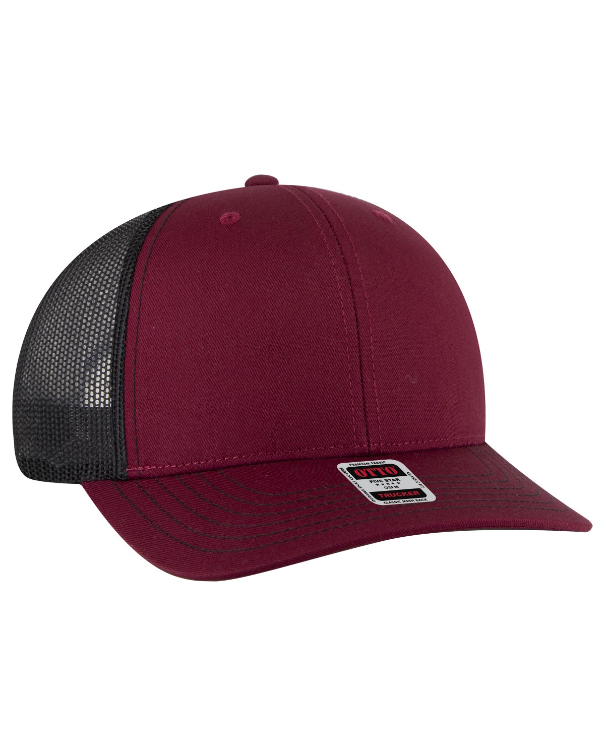 OTTO Cap 112-1 6 Panel Mid Profile Mesh Back Trucker Hat