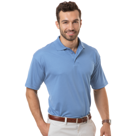 Blue Generation BG7227 Adult Tonal Stripe Wicking Polo