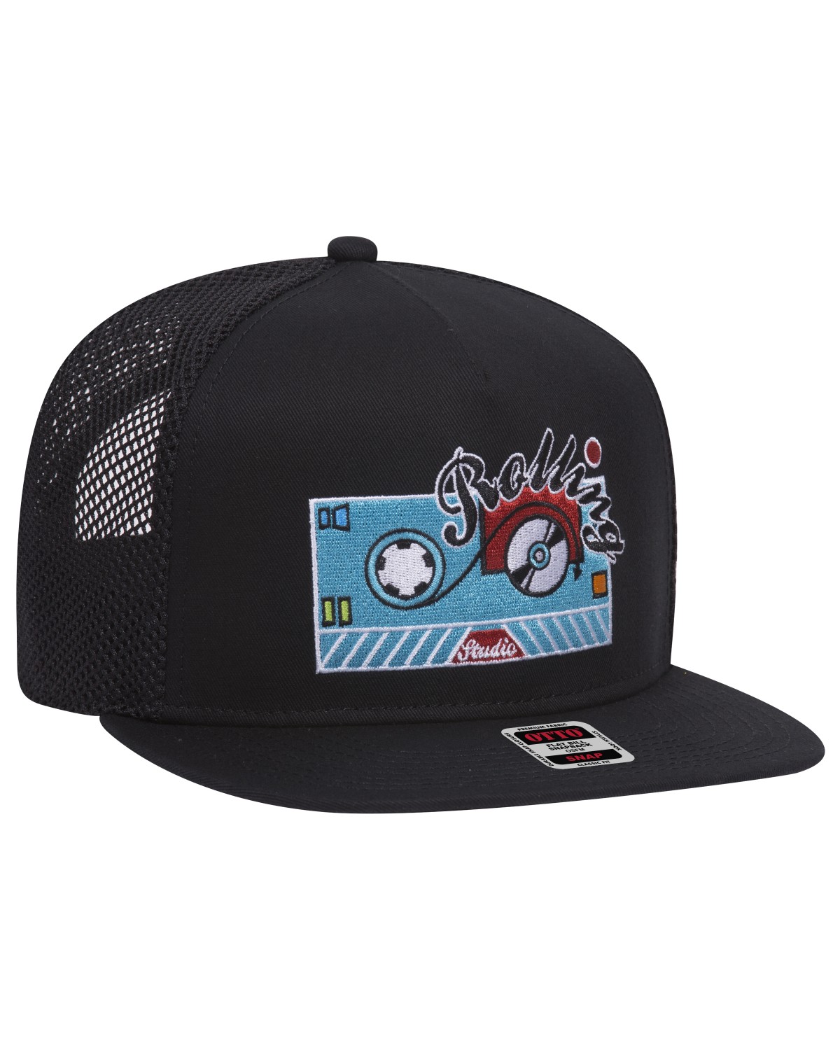 OTTO Cap 164-1209 "OTTO SNAP" 5 Panel Mid Profile Mesh Back Trucker ...